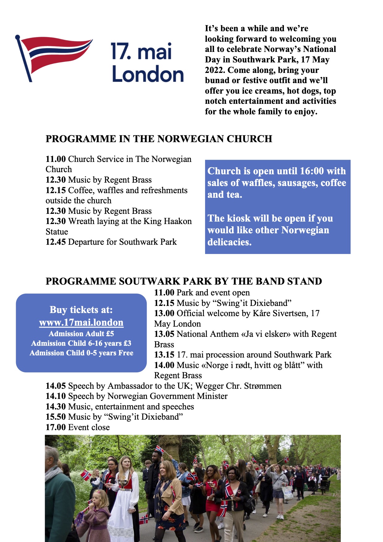 17.mai 2022 - Program for dagen | Sjømannskirken